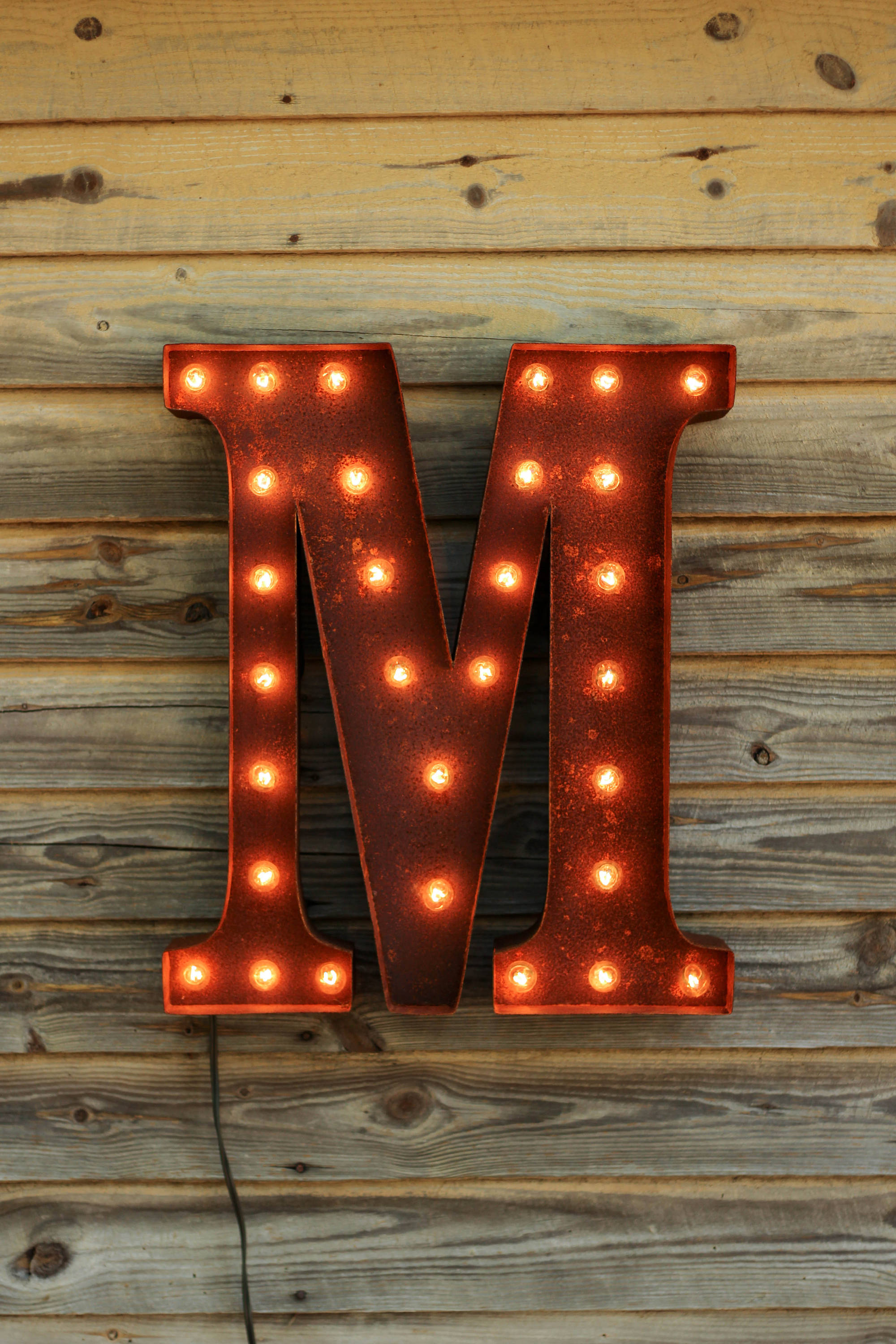 Letter M Rustic Marquee Light Sign American Made Industrial | Etsy