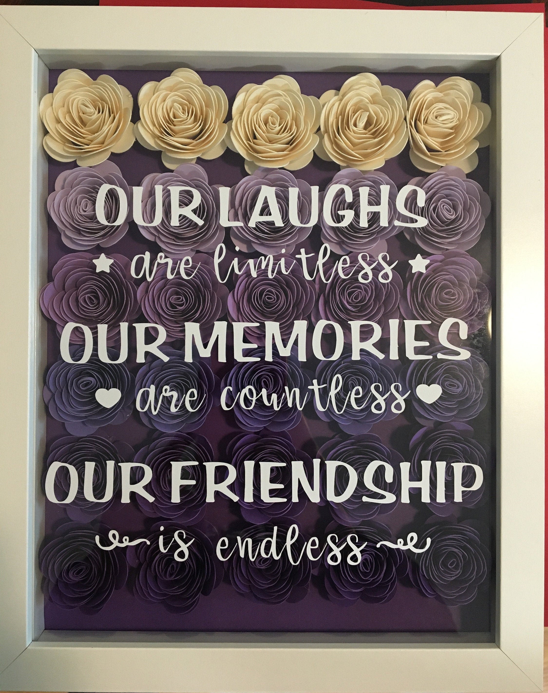 Friendship Flower Shadow Box - Etsy