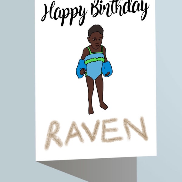 Raven Birthday Card - Etsy