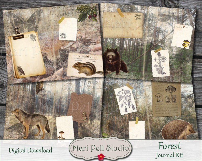 Forest Junk Journal Kit Forest Ephemera Pack Printable - Etsy