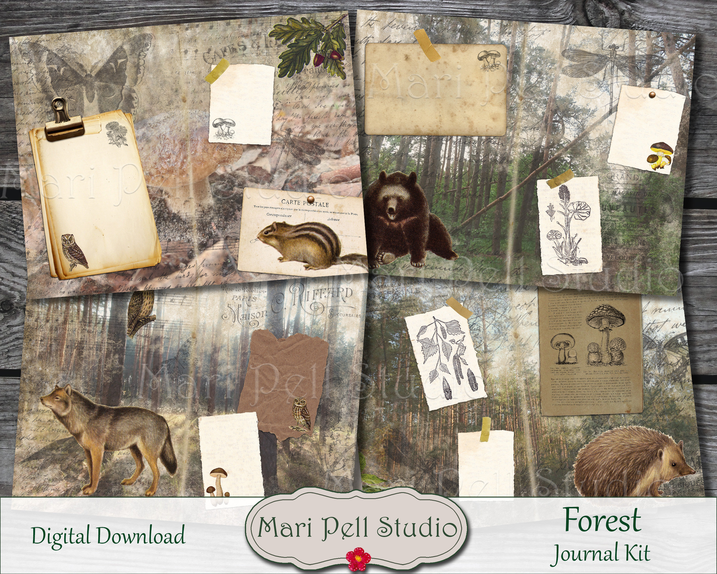 Forest Junk Journal Kit Forest Ephemera Pack Printable - Etsy