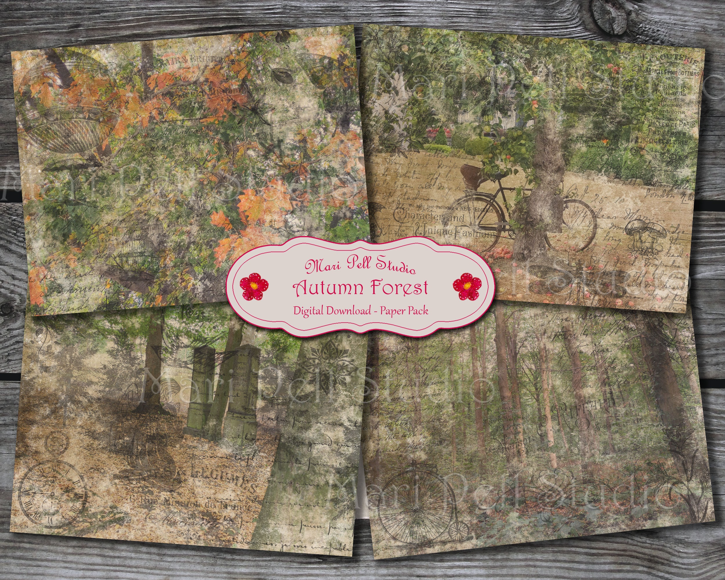 Autumn Forest Paper Pack Printable Paper Woodland Digital - Etsy