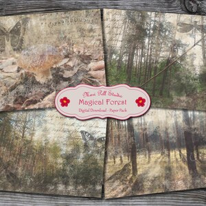 Magical Forest Paper Pack, Printable Paper, Woodland Digital Paper ...