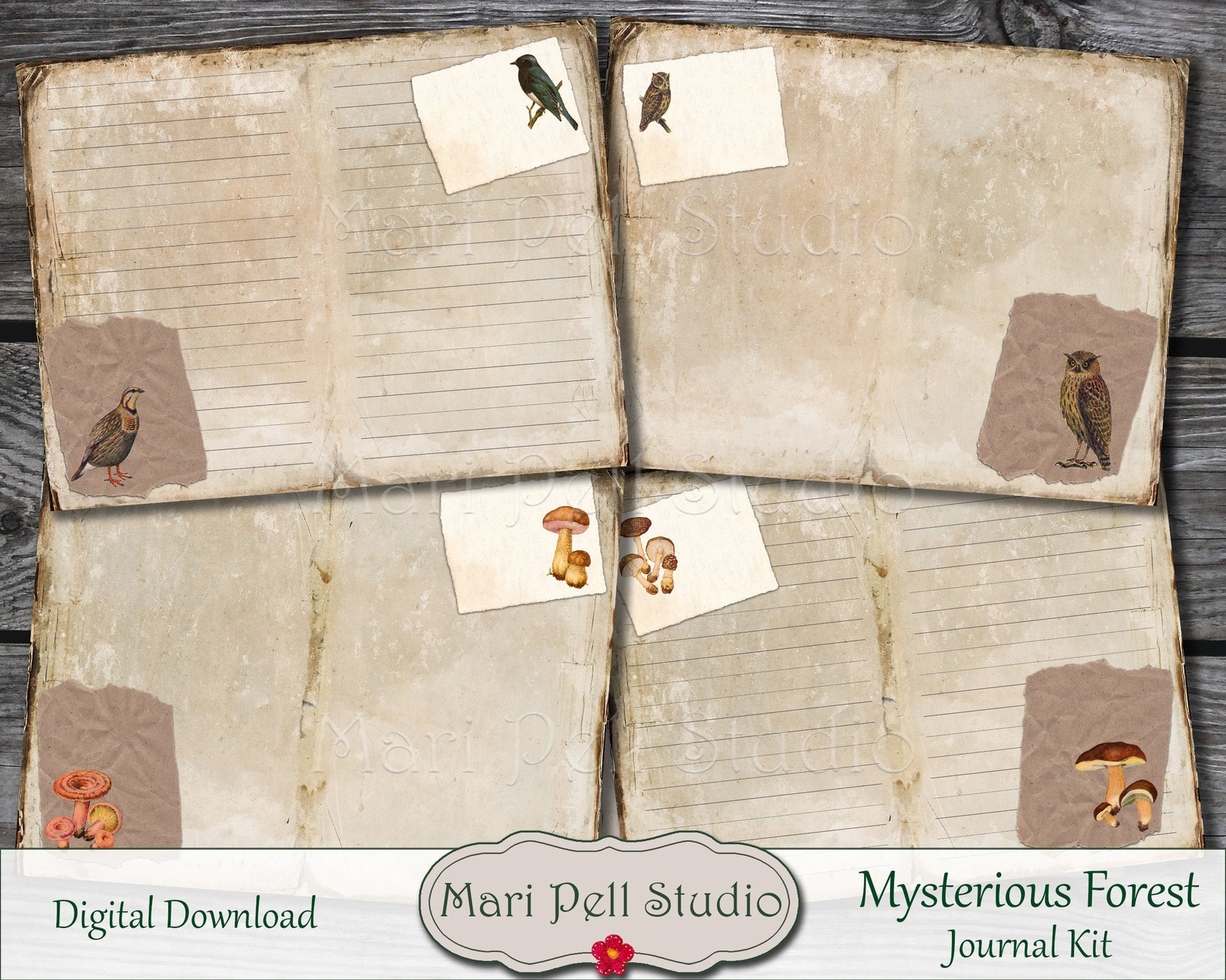 Mysterious Forest Junk Journal Kit Forest Ephemera Pack - Etsy