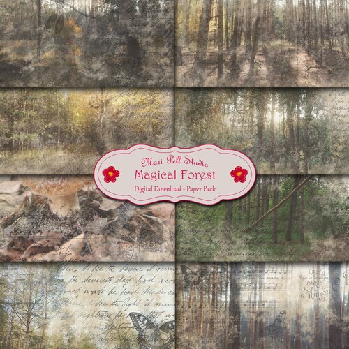 Magical Forest Paper Pack Printable Paper Woodland Digital - Etsy