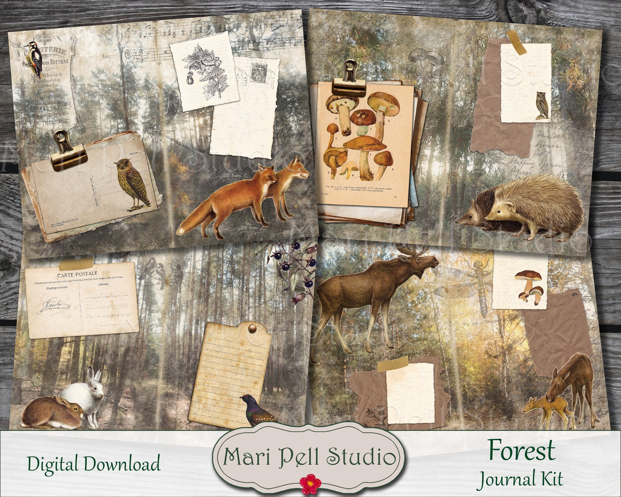 Forest Junk Journal Kit Forest Ephemera Pack Printable - Etsy