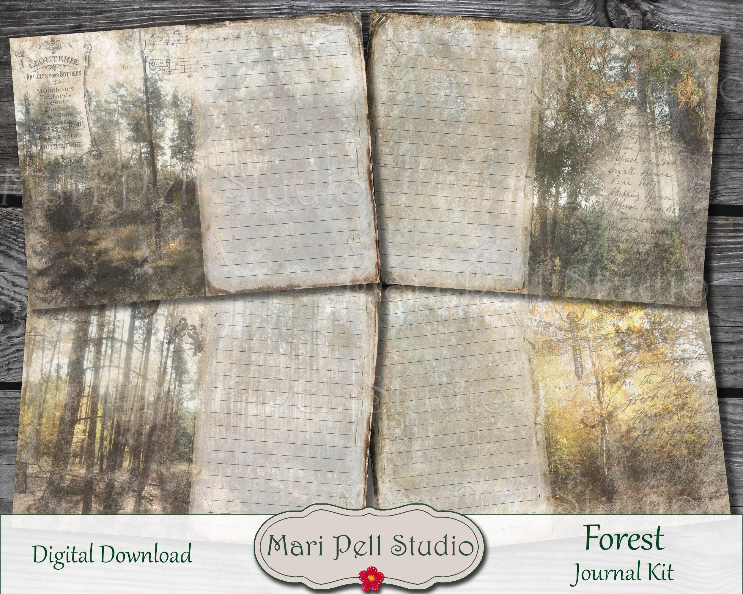 Forest Junk Journal Kit Forest Ephemera Pack Printable - Etsy