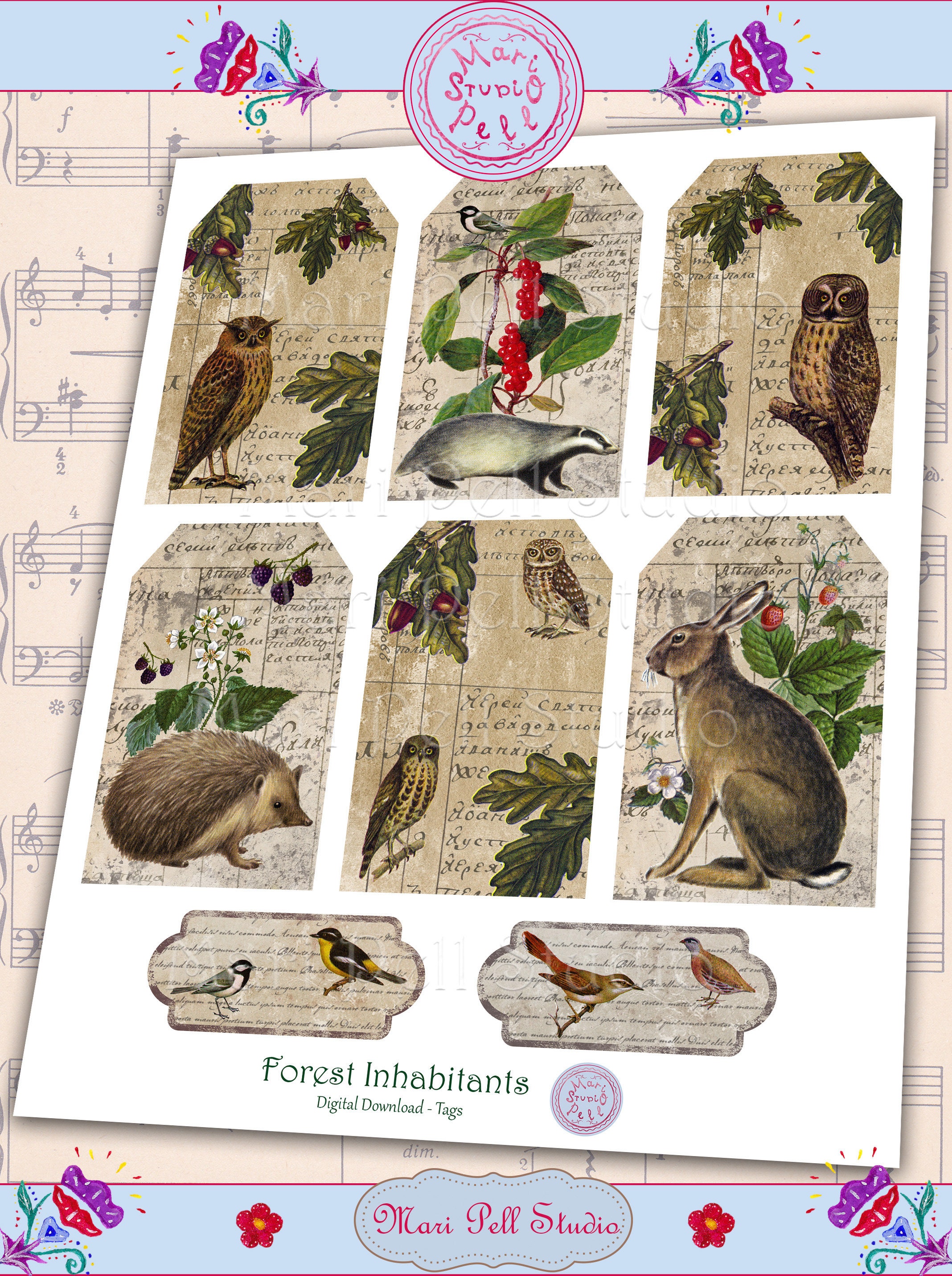 Forest Inhabitants Tags, Forest Tags, Woodland Tags, Printable Tags ...