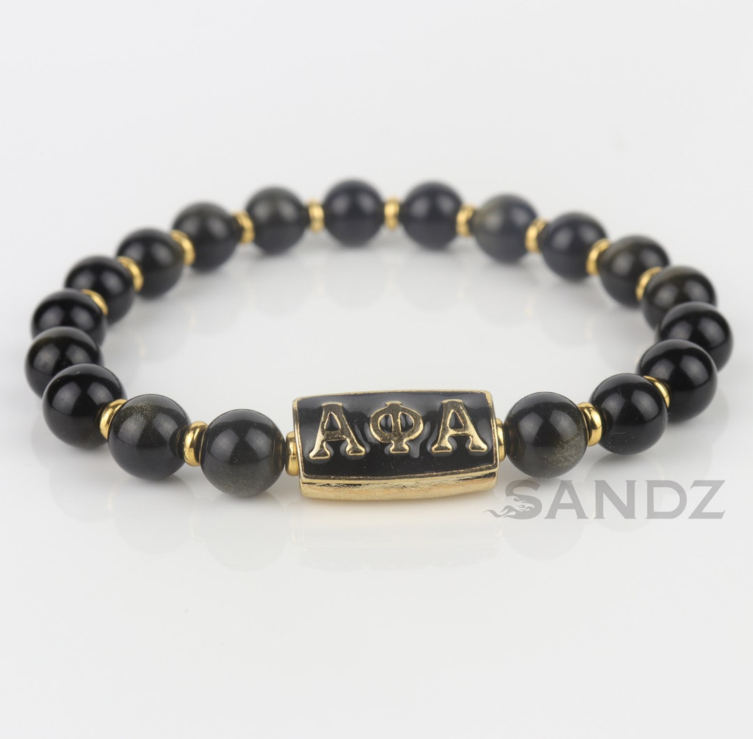 Alpha Phi Alpha Fraternity Stretch Bead Bracelet : AΦA Center Bead ...