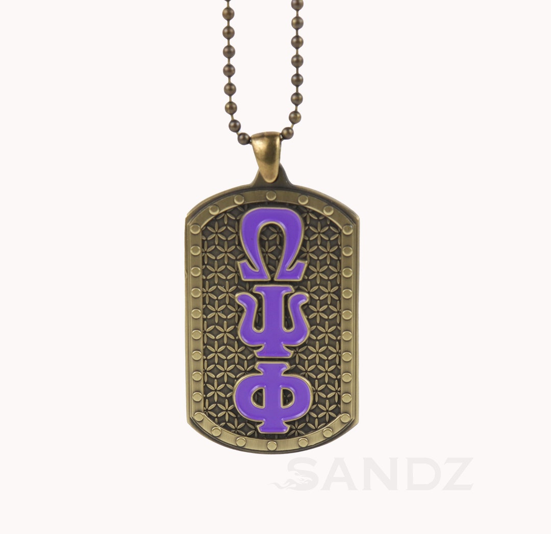 Omega Psi Phi Fraternity Dog Tag. Double Sided. 3d Front Design With ...