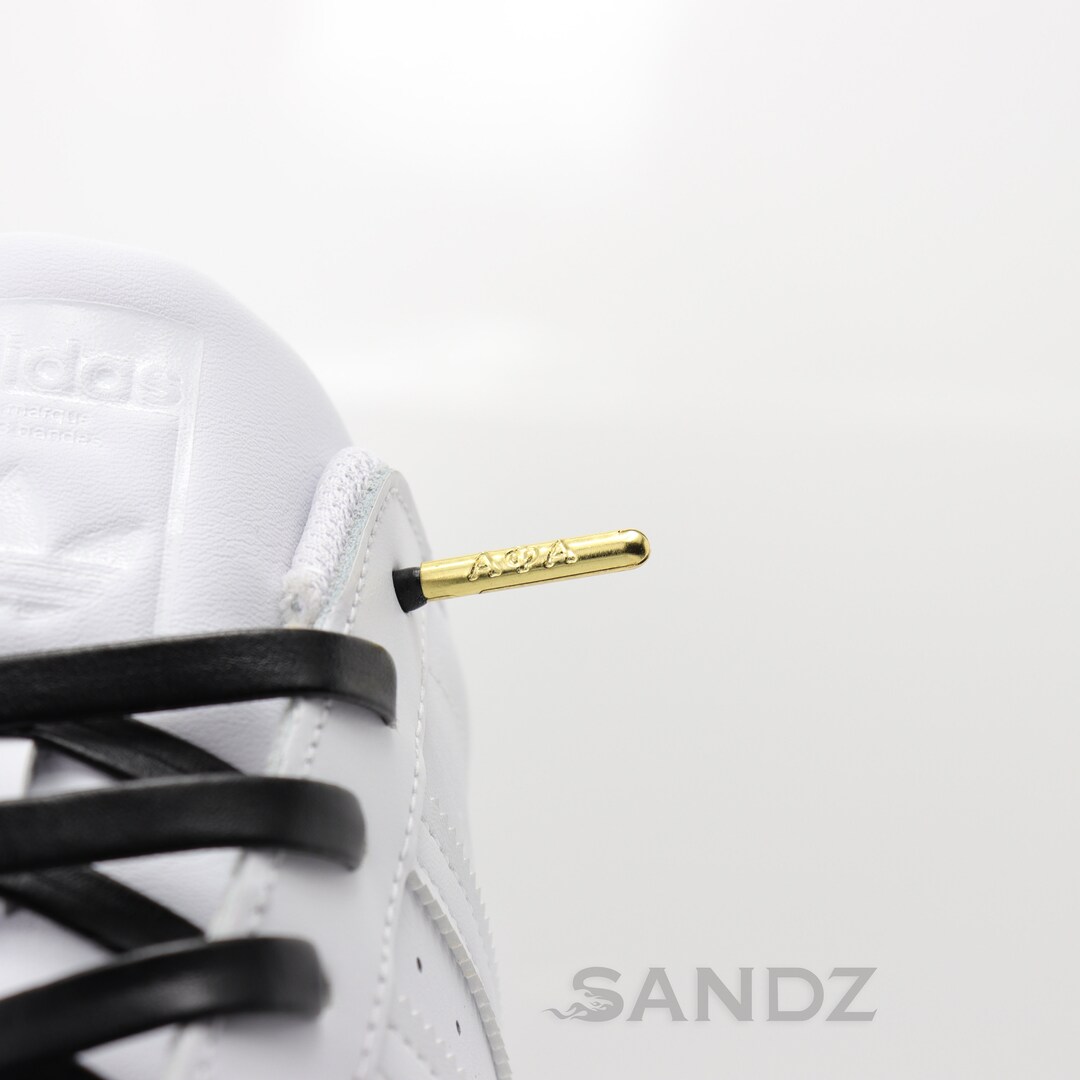 Alpha Phi Alpha Leather Shoelaces. Gold Colored Metal Aglet With ...