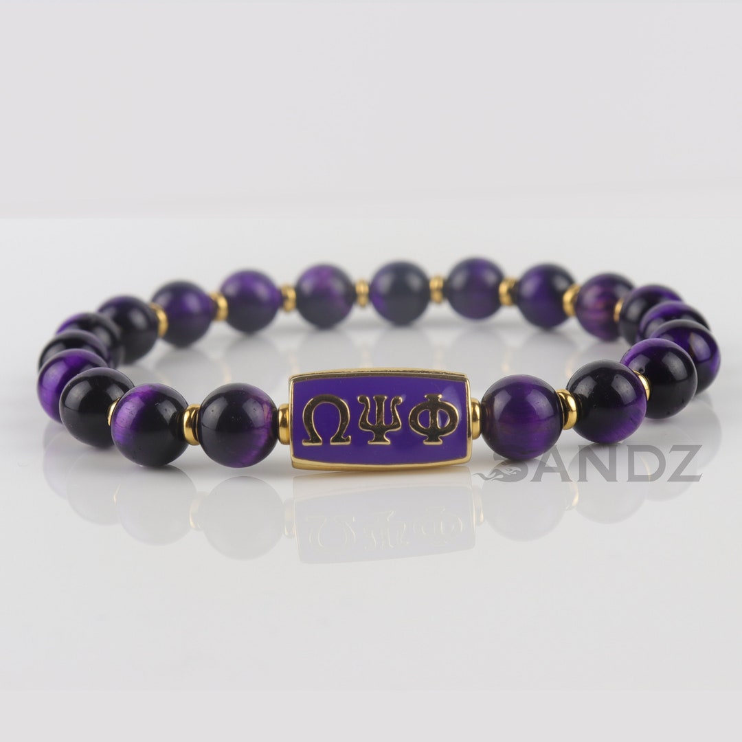 Omega Psi Phi Fraternity Stretch Bead Bracelet : ΩΨΦ Center Bead Paired ...
