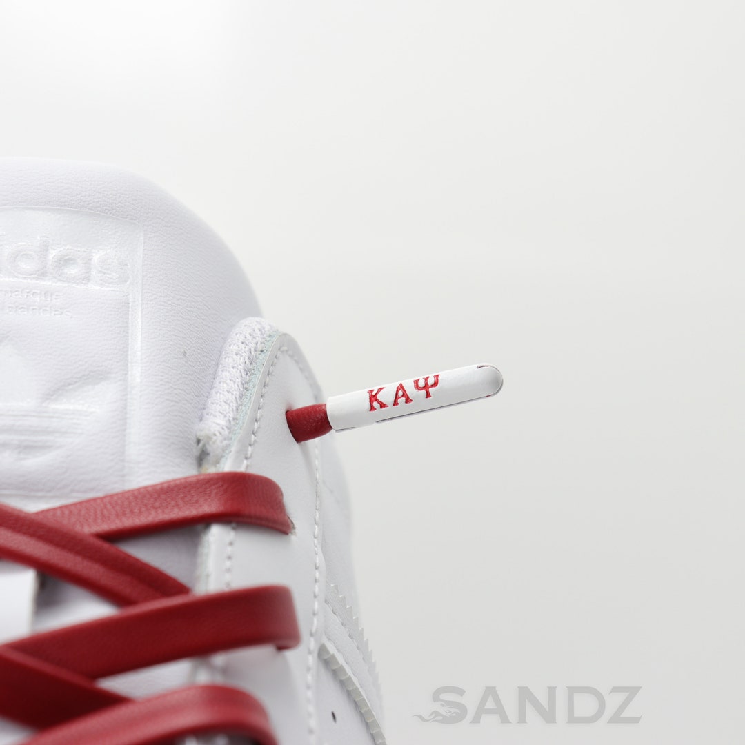 Kappa Alpha Psi Leather Shoelaces. White Metal Aglet With Embossed ...