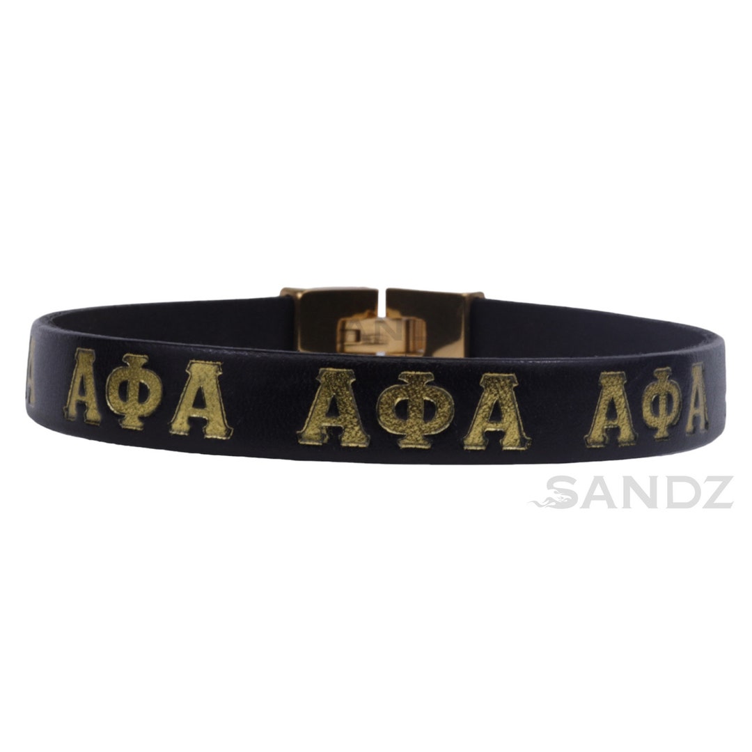 Alpha Phi Alpha Fraternity Leather Bracelet a Sophisticated Upgrade ...