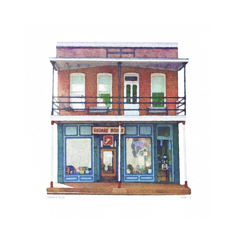 Square Books Jr Oxford, Mississippi Ole Miss Digital Watercolor Print ...