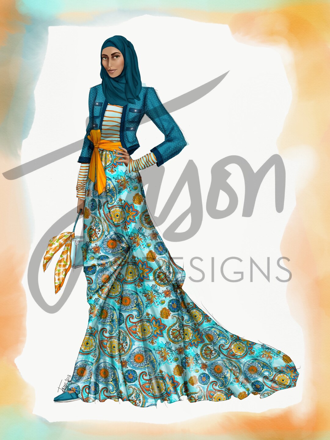 Fashion Illustration Art Print JASON Designs POSH Girls sassyooma - Etsy
