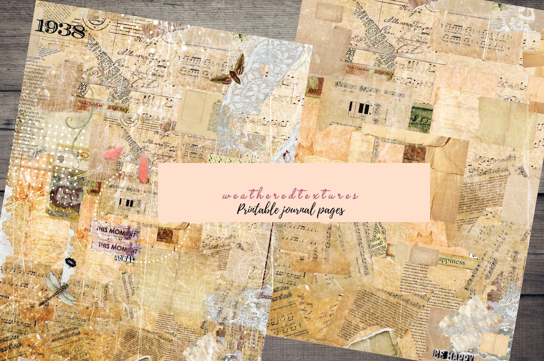 Junk Journal Printable Papers, 10 Digital Paper, Instant Download ...