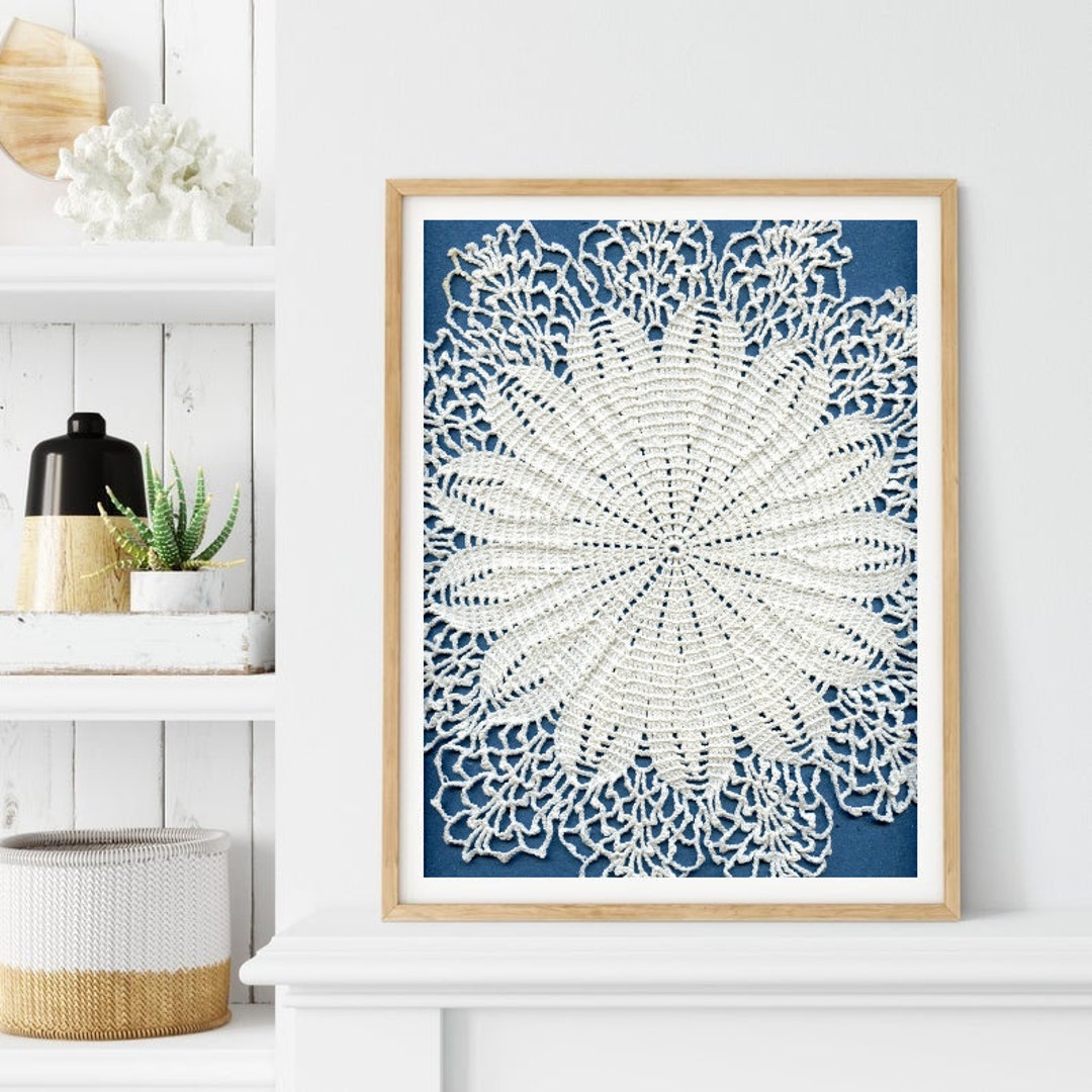 Doily Wall Art Print, Digital Doily Image, Vintage Doily, Lace Doily ...
