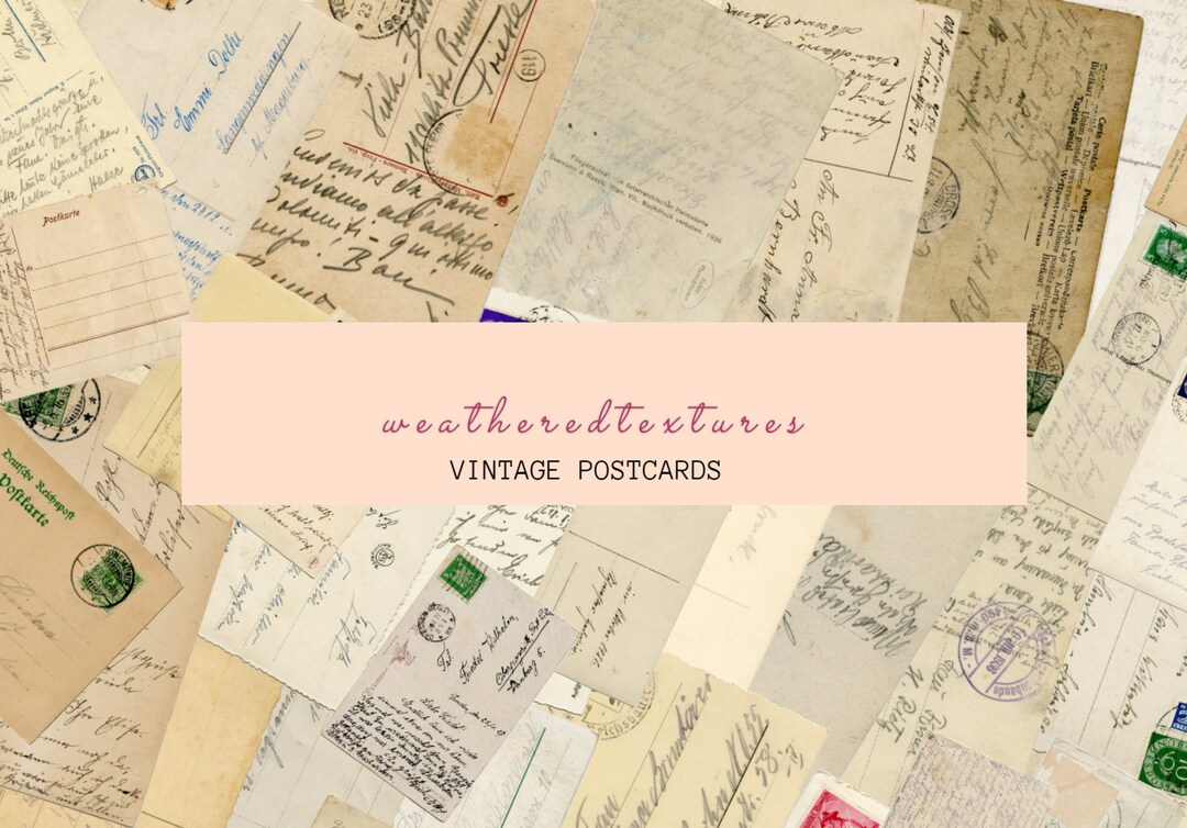 Handwritten Postcards Vintage Printable Ephemera Digital Download ...