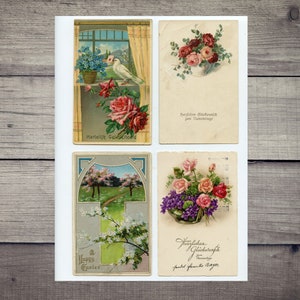 Vintage Flower Postcards Set 20 Digital Download Vintage Ephemera ...