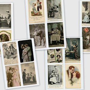 Couples Lovers Digital Download, 20 Vintage Postcards Instant Download ...