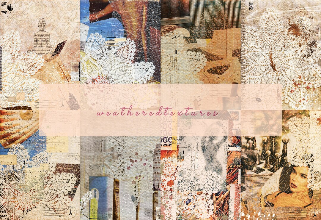Collage Pages, Junk Journal Kit, 8 Collage Sheets, Digital Collage ...
