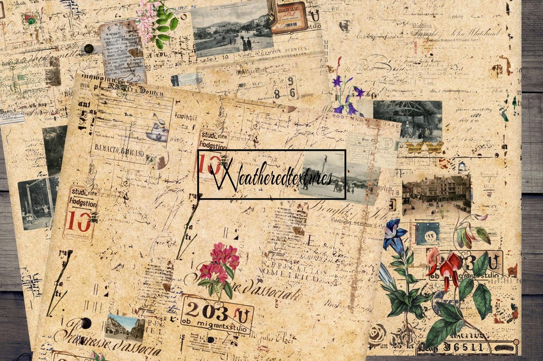 Junk Journals Pages Kit, Vintage Digital Paper Pack, Antique Paper ...