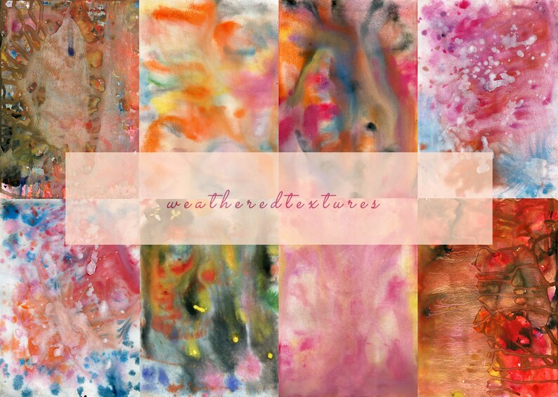 Digital Paper Textures Watercolor Paint Printable Collage | Etsy