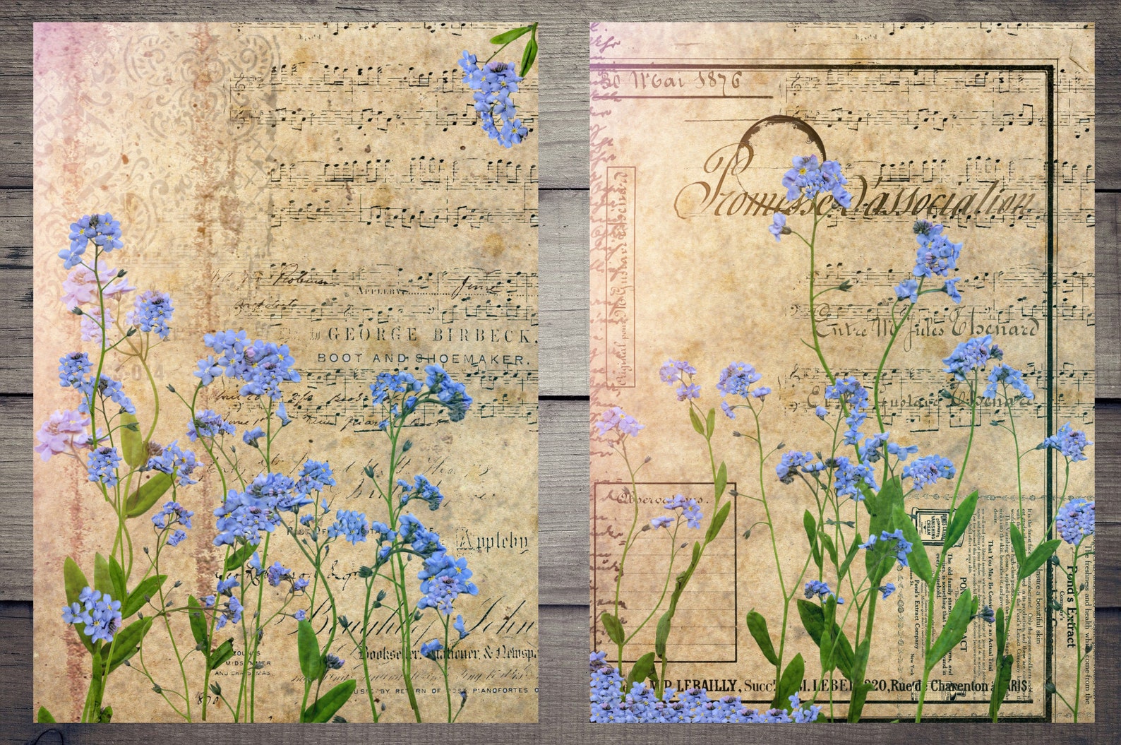 Floral Digital Paper Printable Junk Journal Digital Printable - Etsy