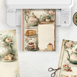 Vintage Recipe Writing Pages - 18 Kitchen Journal Sheets for Recipe ...
