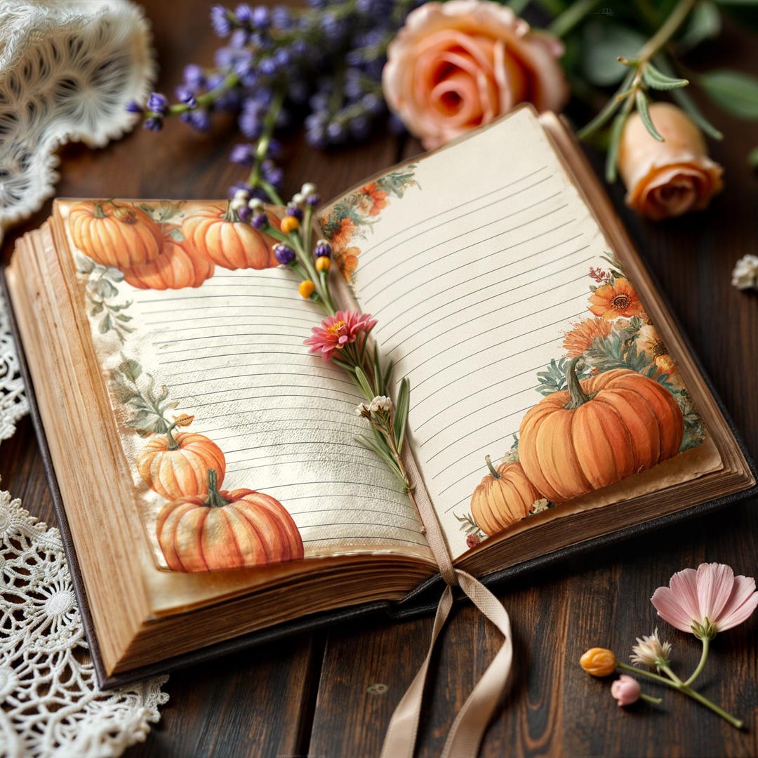 Pumpkin Lined Paper: Fall Harvest Stationery (digital Printable) - Etsy