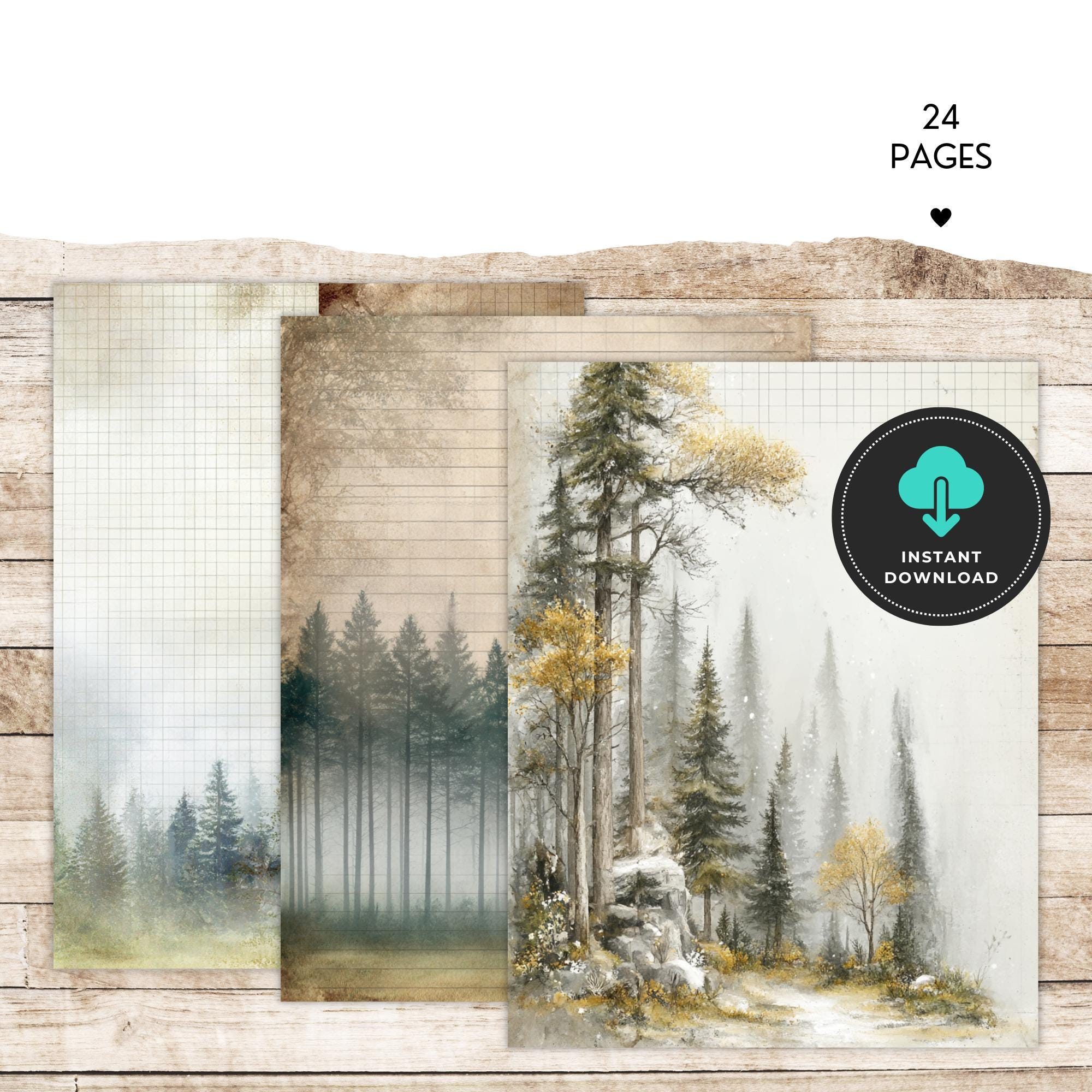 Vintage Forest Journal Pages: Printable Nature Ephemera (PDF Download ...