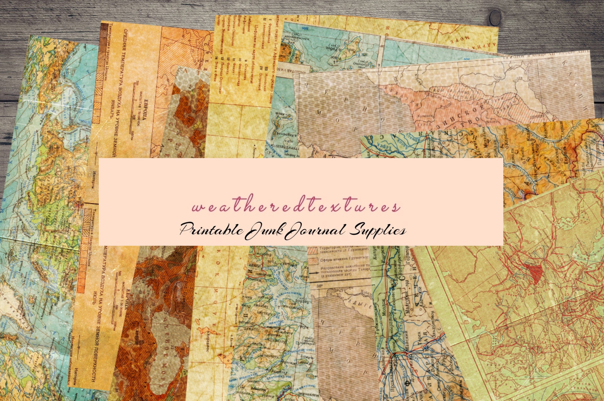 Buy Junk Journal Printable Vintage Map Papers Vintage Paper Online in ...