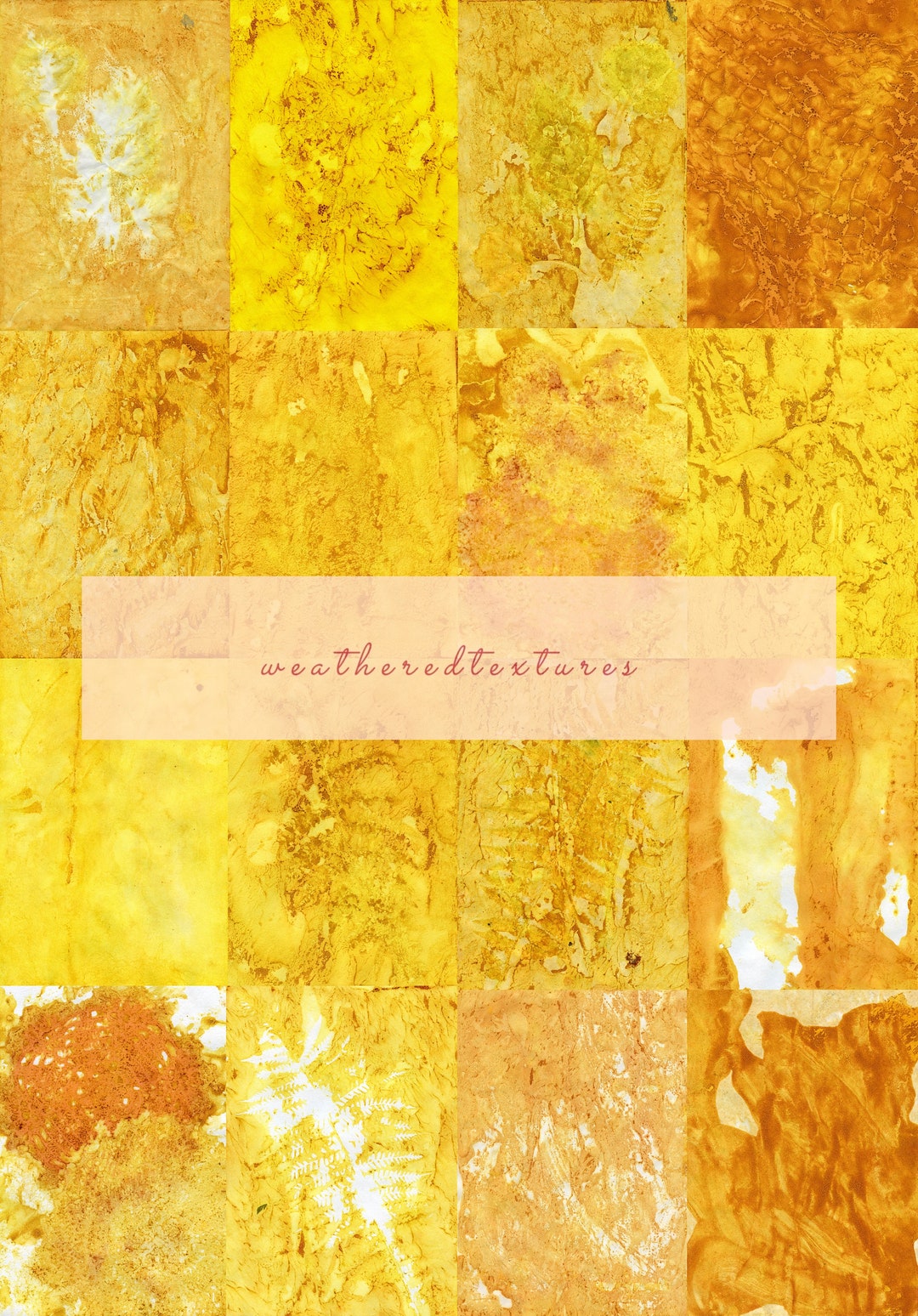 Naturally Dyed Paper, Curcuma Dyed Paper, Mixed Media Art, Collage ...