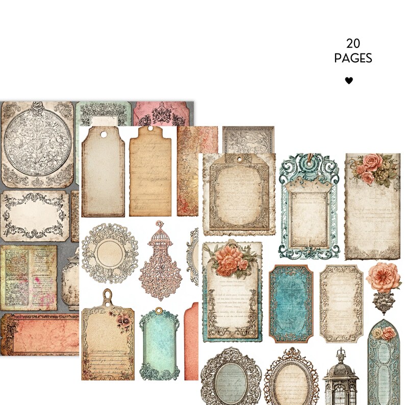 Vintage Gothic Labels: Printable Victorian Ephemera (PDF) - Etsy