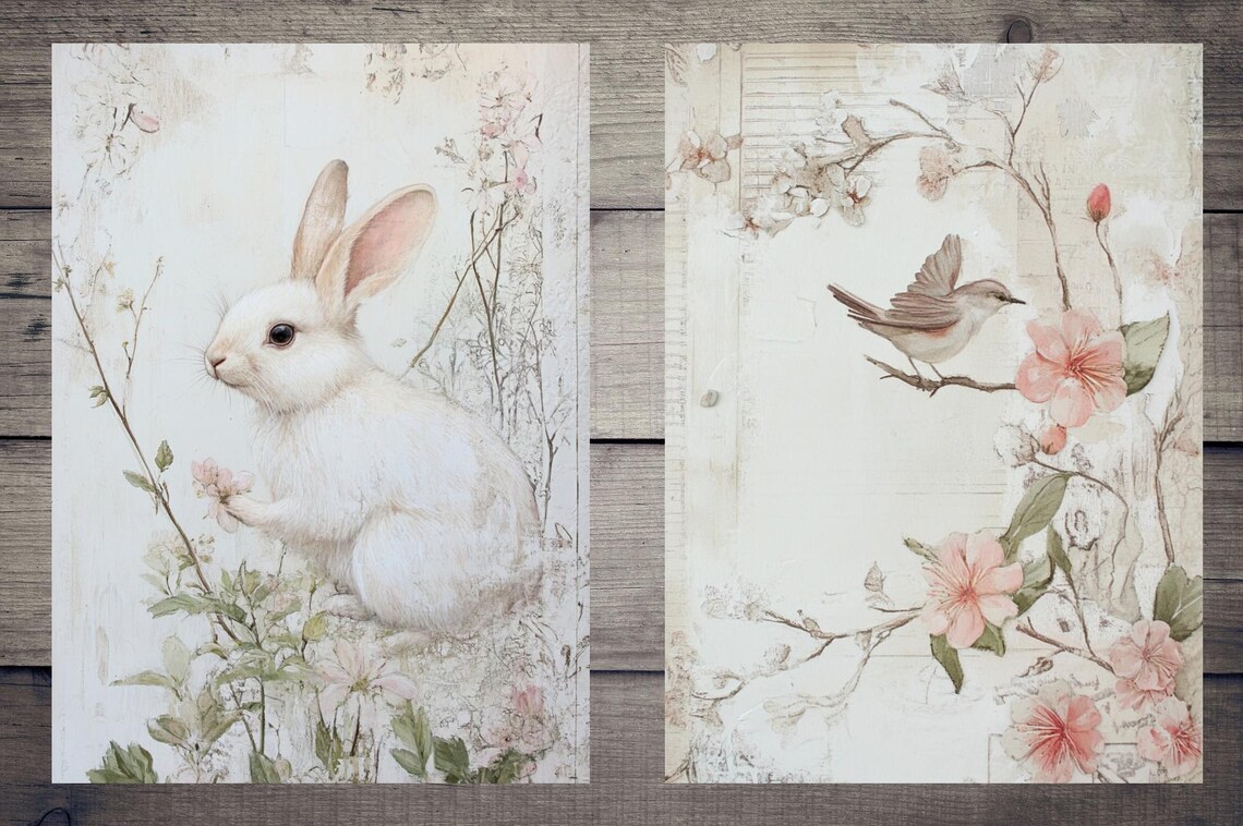 Easter Journal Pages: Vintage Bunny Collage Sheet (digital Download) - Etsy