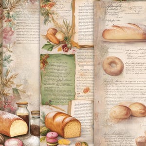 Recipes Journal Pages | Vintage Baking Paper Scrapbook Printable ...