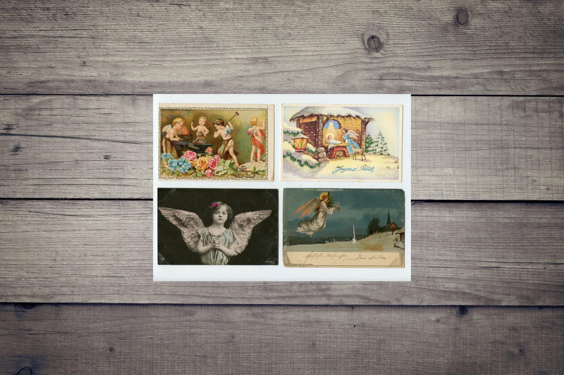 Vintage Angel Postcards - Printable Ephemera for Scrapbooking (digital ...