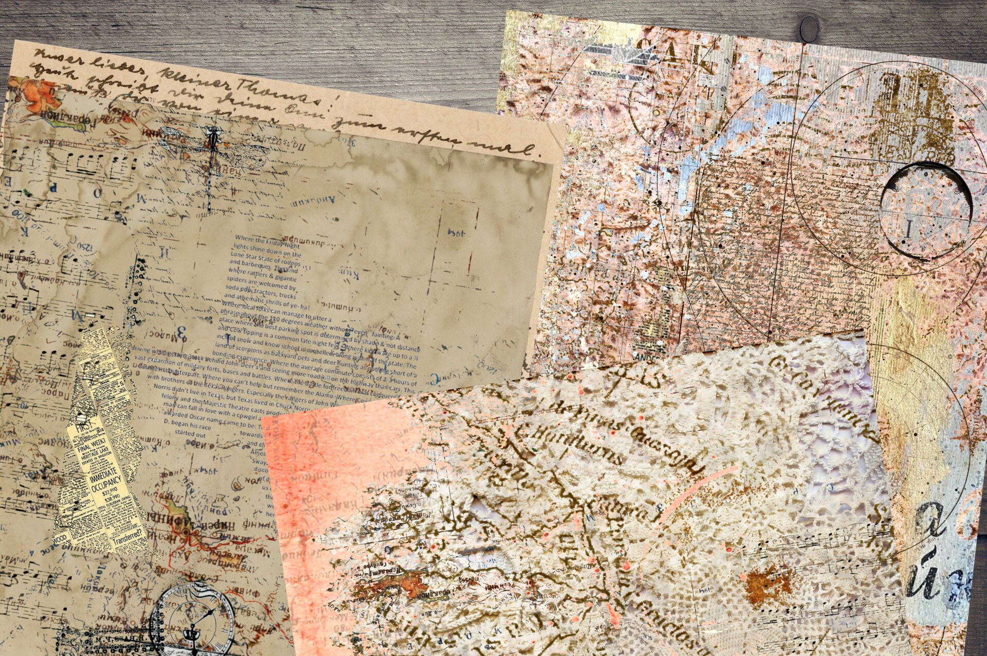 Printable Junk Journal Kit Digital Download Vintage Map - Etsy