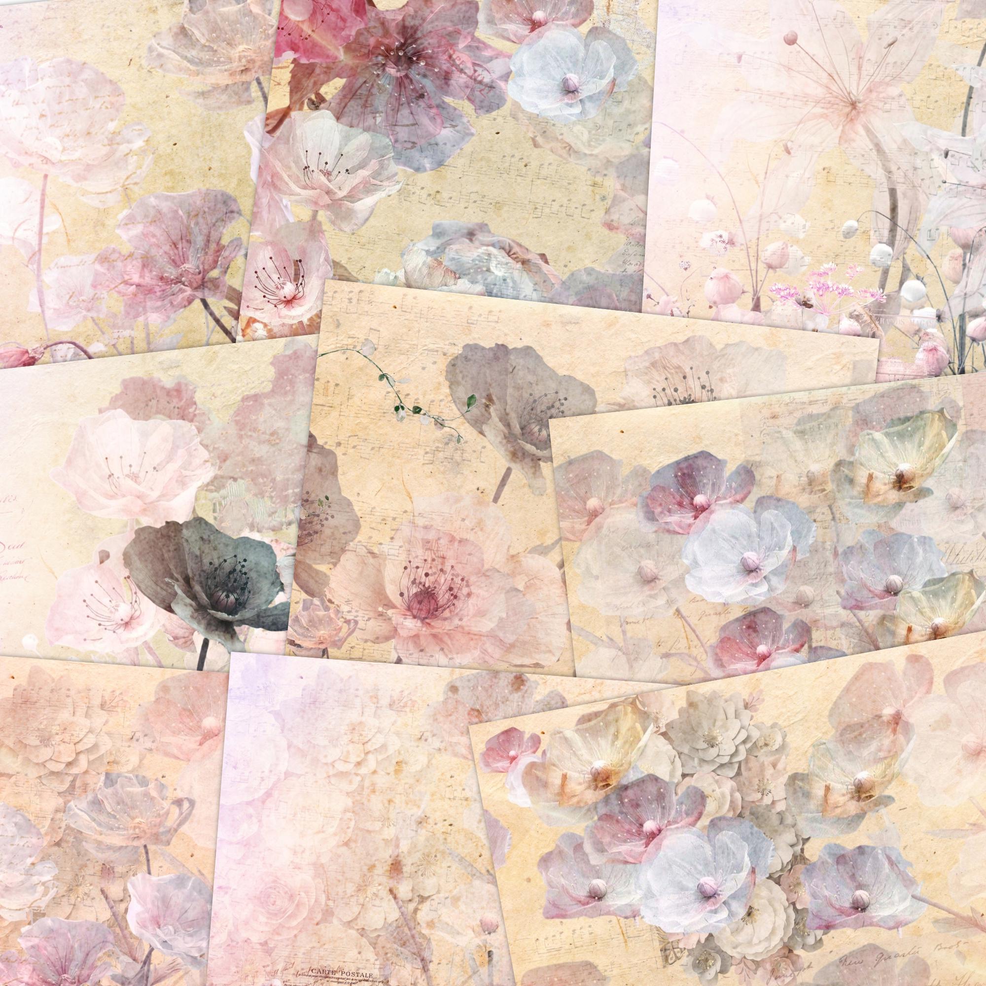 Floral Digital Paper Pack: Printable Scrapbook Kit (15 Sheets) - Etsy