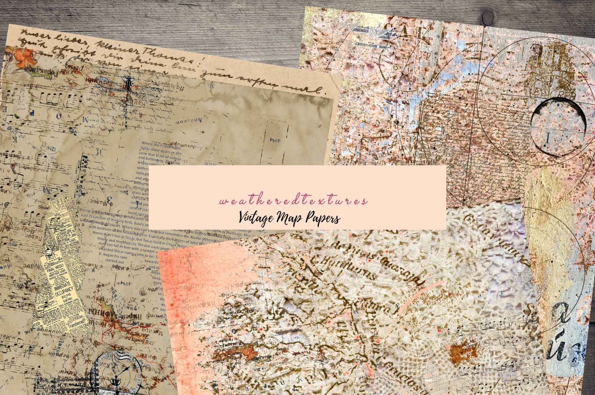 Printable Junk Journal Kit Digital Download Vintage Map - Etsy