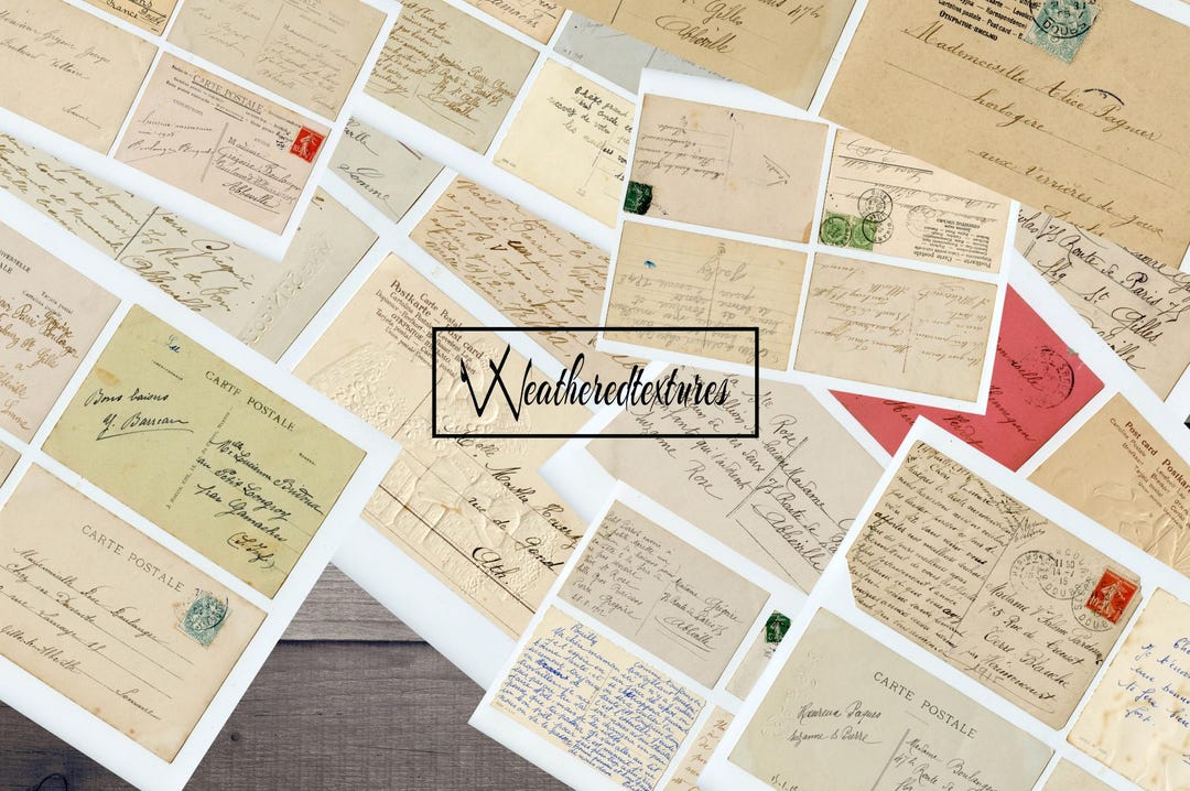 Handwritten Postcards, 20 Vintage Printable Handwritten Postcards ...