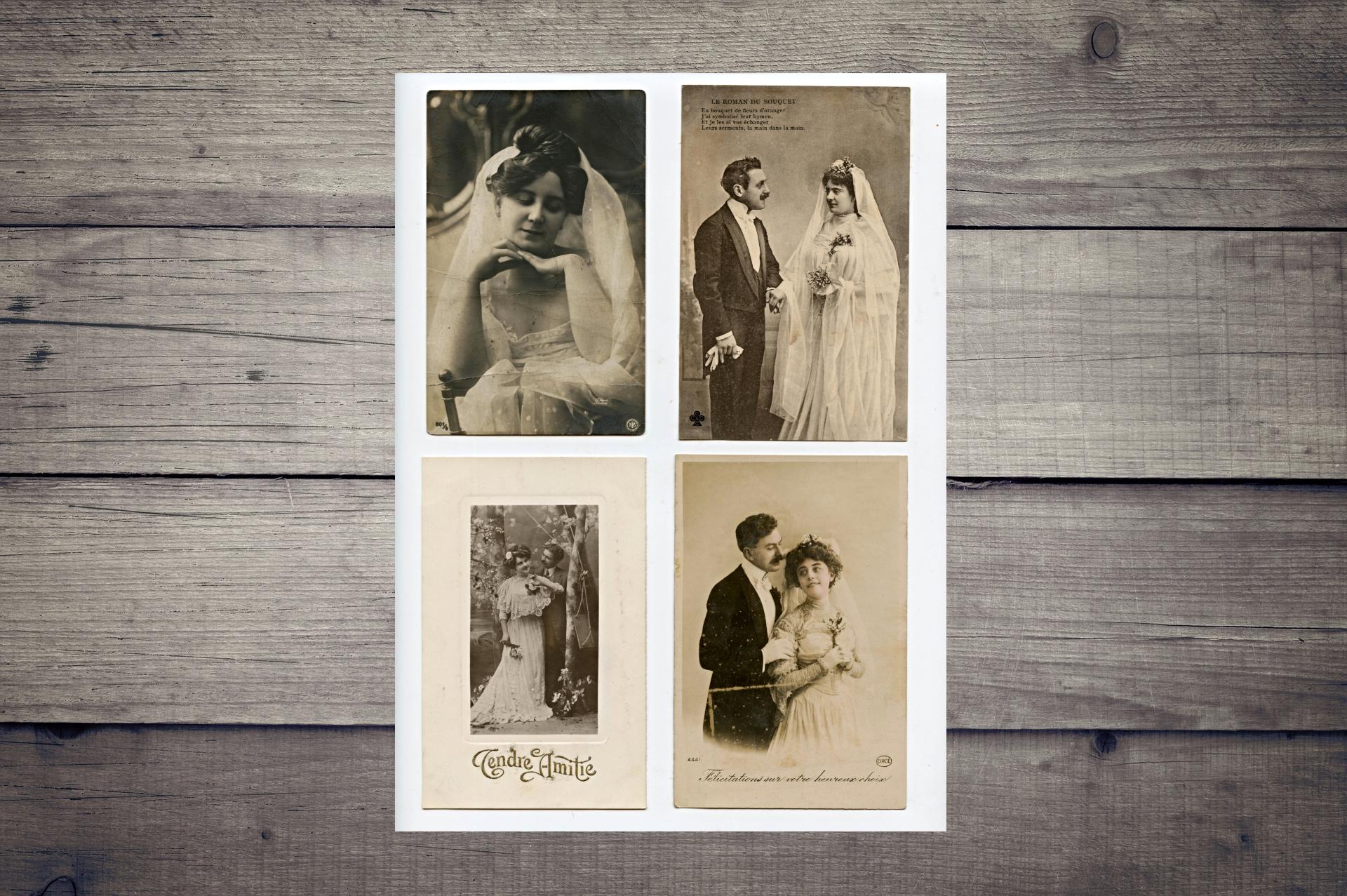 Vintage Wedding Postcards: Printable Antique Ephemera (high-res Scans ...
