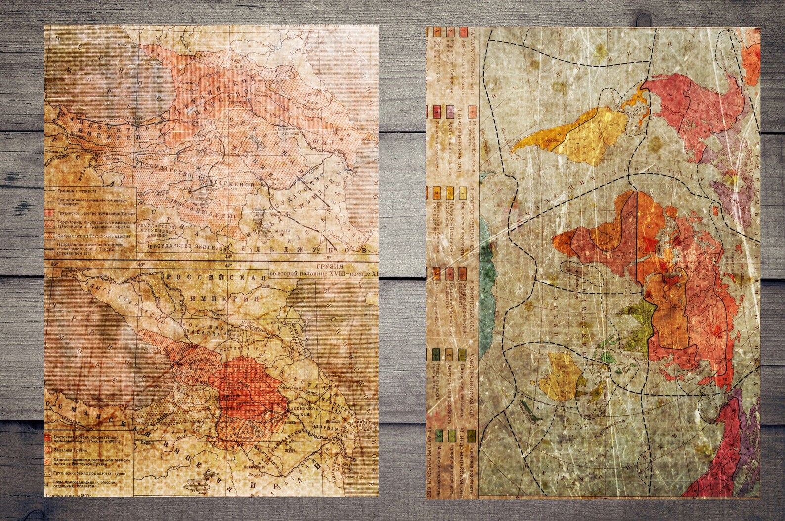 Vintage Map Junk Journal Pages: Digital Scrapbook Paper (digital ...