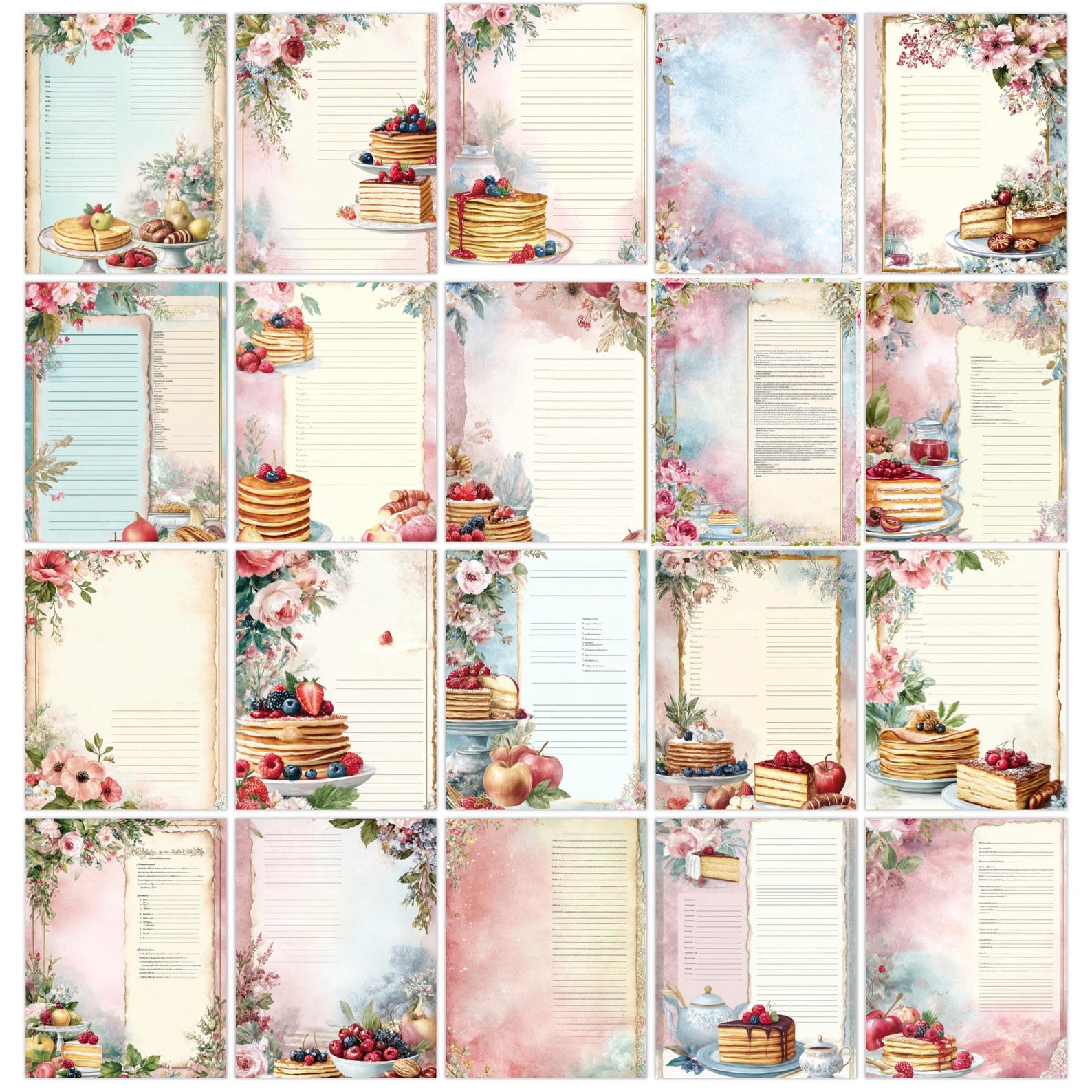 Printable Recipe Journal Pages: Cooking Notes & Meal Planning (digital ...