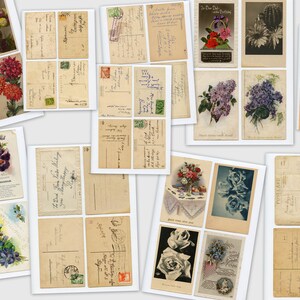 Vintage Flower Postcards Set 20 Digital Download Vintage Ephemera ...