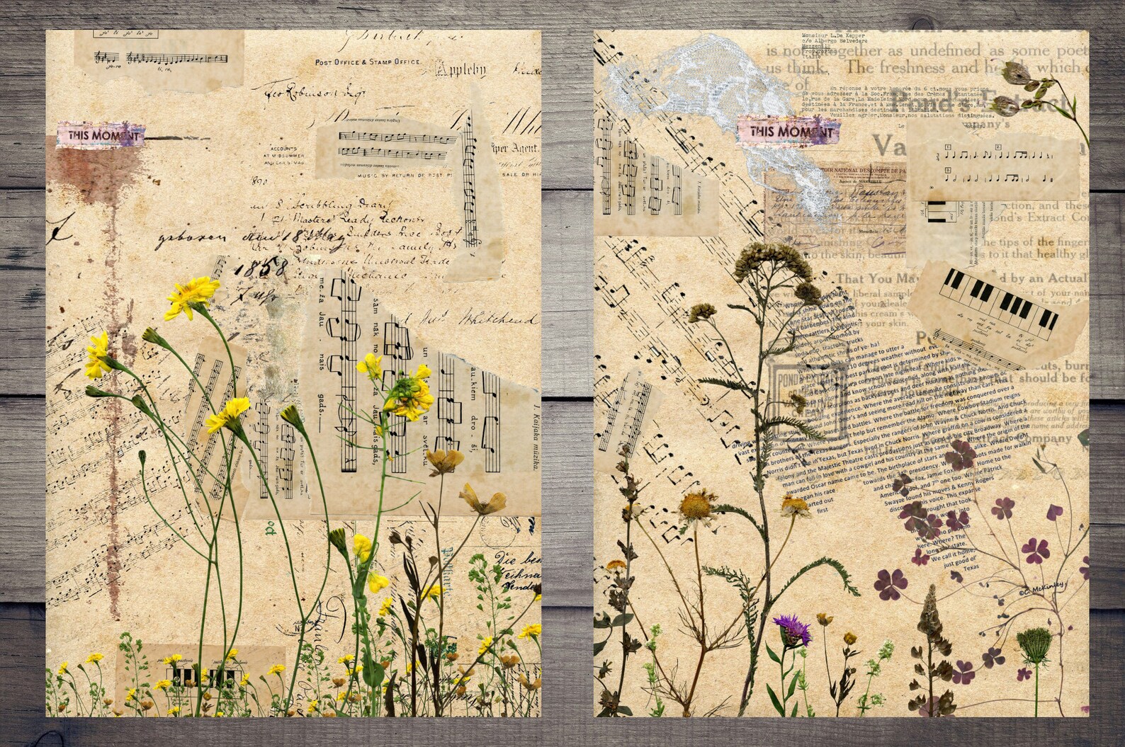 Printable Junk Journal Kit Digital Download 10 Sheets Paper - Etsy