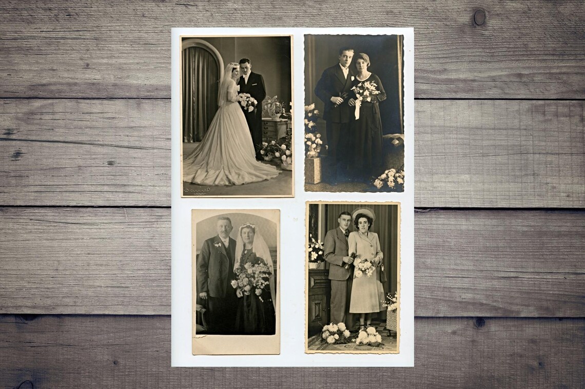 Vintage Wedding Photo Ephemera: Printable Antique Marriage Images ...