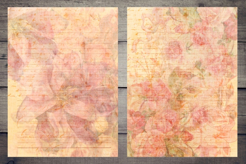 Floral Digital Paper Junk Journal Printable Papers - Etsy