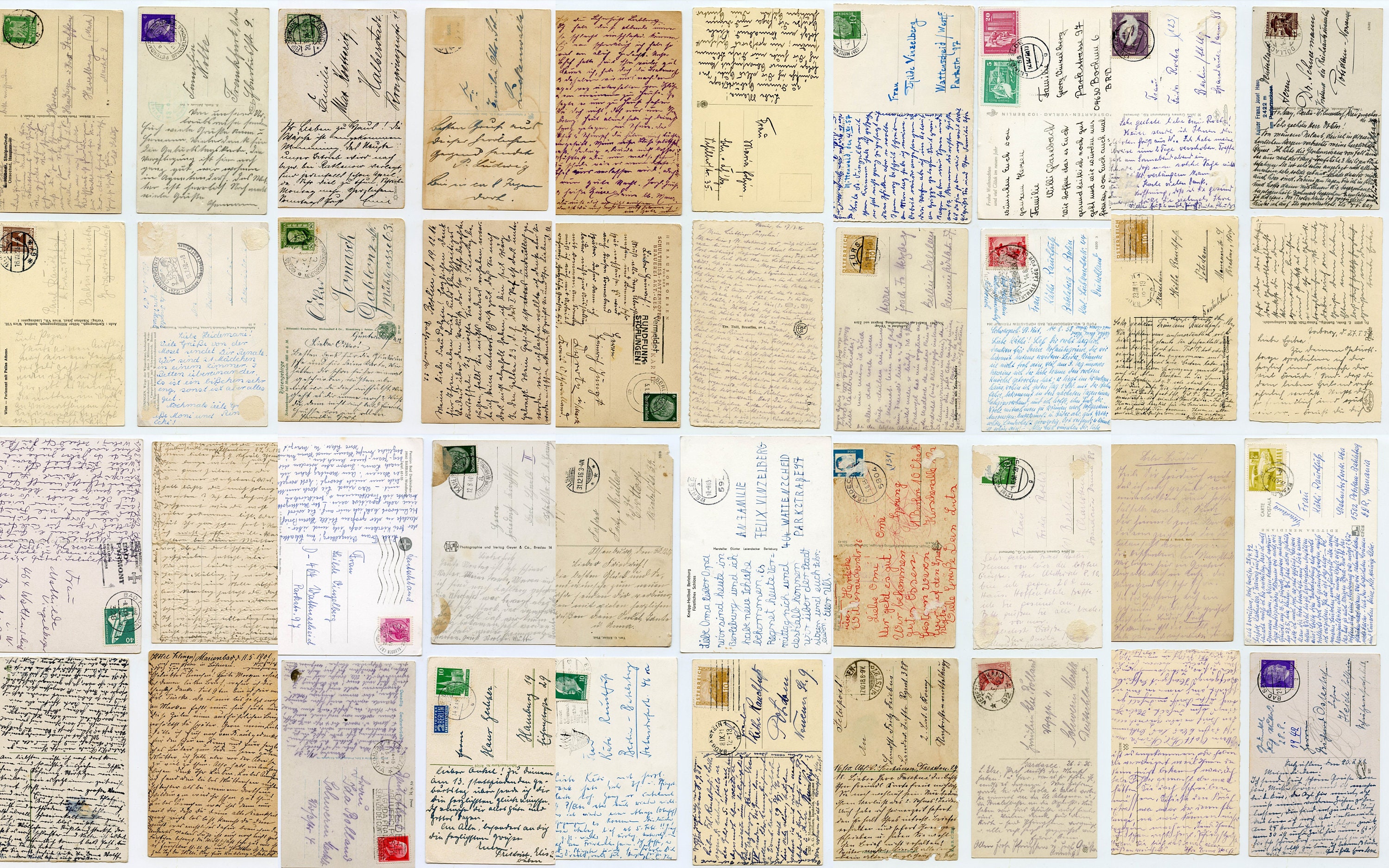 Handwritten Postcards Vintage Printable Ephemera Digital - Etsy